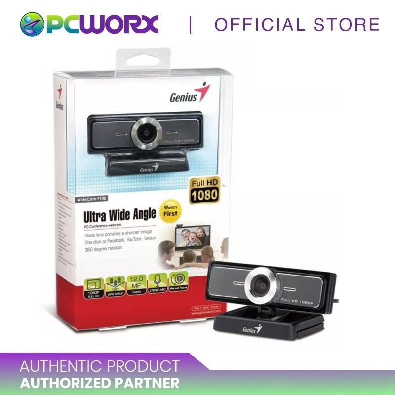 Genius Widecam F100 12MP Ultra Wide Full HD Webcam with Stereo Microph ...
