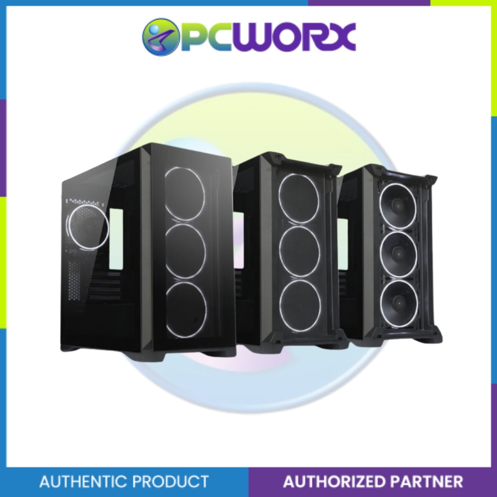 Tecware Vision M 4x 120mm mATX Ring aRGB Fans+ Hubs Casing Black | Gam ...