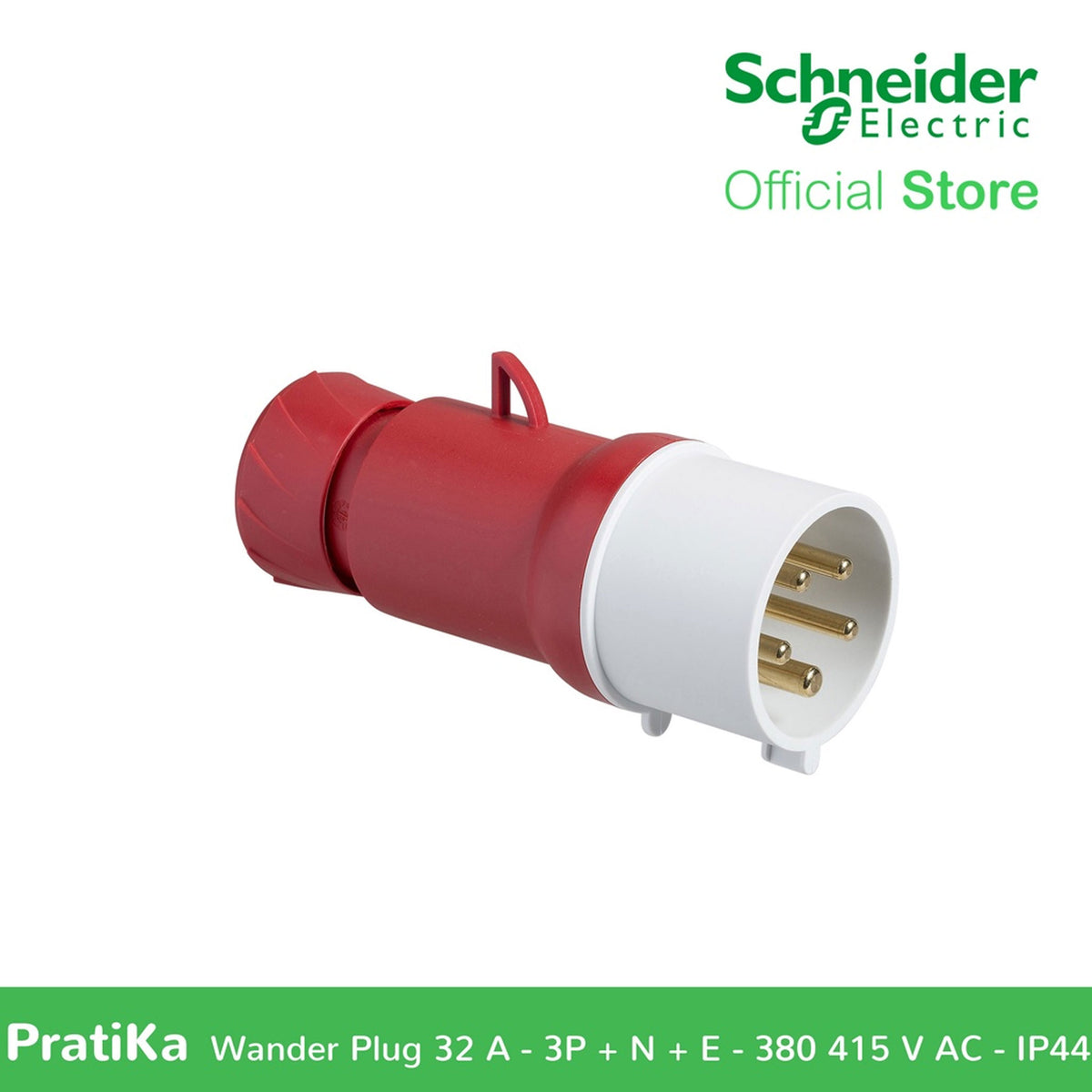 Schneider PratiKa 32 A - 3P + N + E - 380/415 V AC - IP44 Wander Plug ...