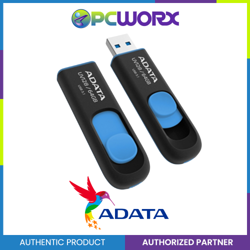 Adata AUV128-64G 64GB USB 3.1 Flash drive Black/Blue — PCWORX