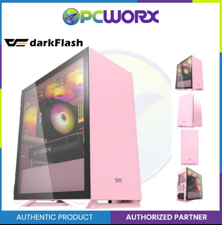 Darkflash DLM22 m-ATX TG Case Pink — PCWORX