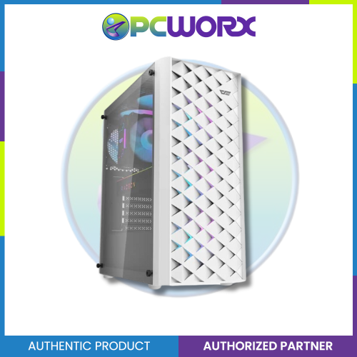 Darkflash DK351 TG w/ 4pcs ARGB Fans Mid-tower Gaming Case Black/White ...