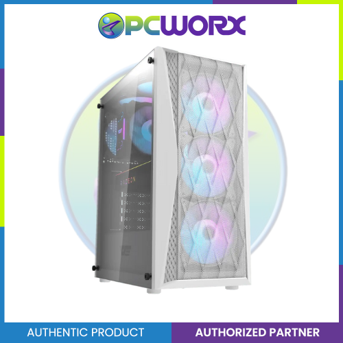 Darkflash DK352 Mesh w/ 4pcs ARGB Fans ATX Mid-Tower Casing Black/Whit ...