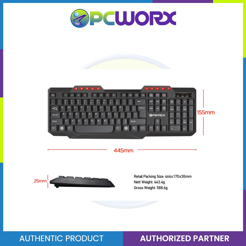 Fantech K210 USB Keyboard Multimedia Office Keyboard – PCWORX