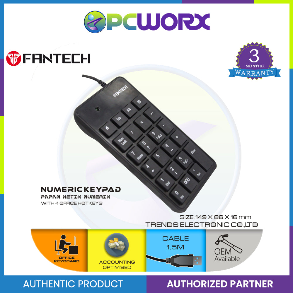 Fantech FTK801 Numeric Keypad Black — PCWORX