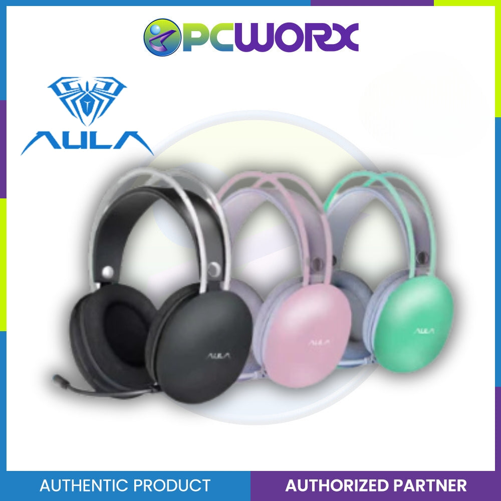 Aula S505 Wired Gaming Headset Black / Green RGB Rainbow Backlit Headp ...