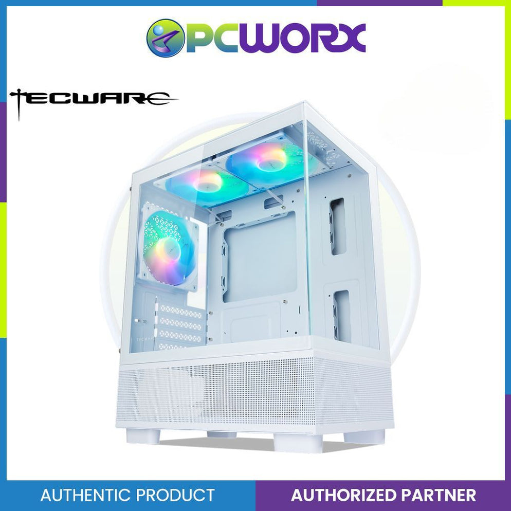 Tecware Infinity M2 Dual Tempered Glass mATX Case w/ 3x120mm ARGB Fans ...