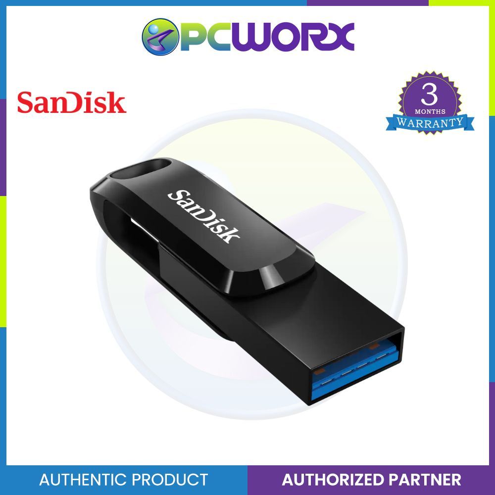 SanDisk 32GB Ultra Dual Drive Go USB Type-C Flash Drive - Black | Navy – PCWORX