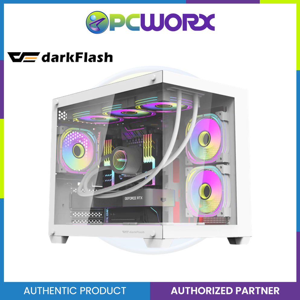 Darkflash C285MP Exquisite mATX Tempered Glass Panoramic Side Transpar ...