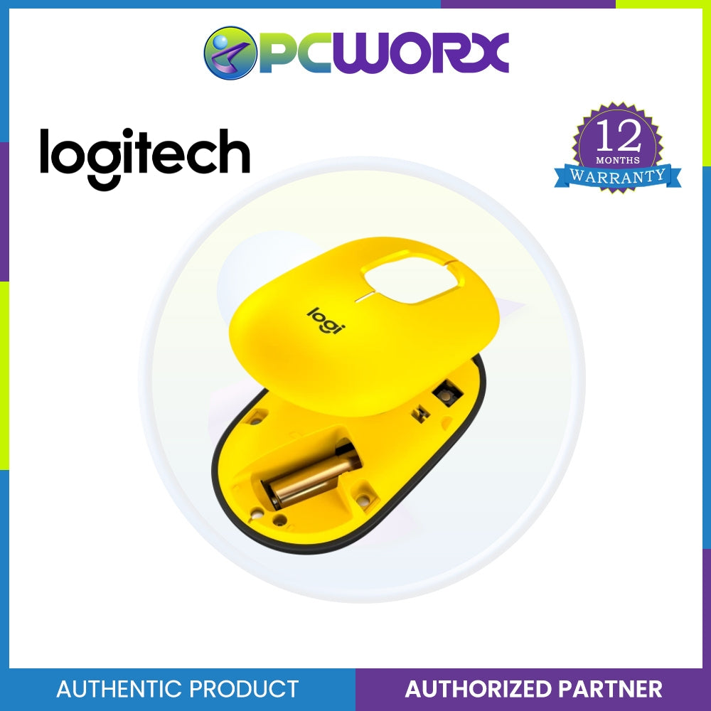Logitech POP Wireless Mouse with Emoji Button Function Blast Yellow ...