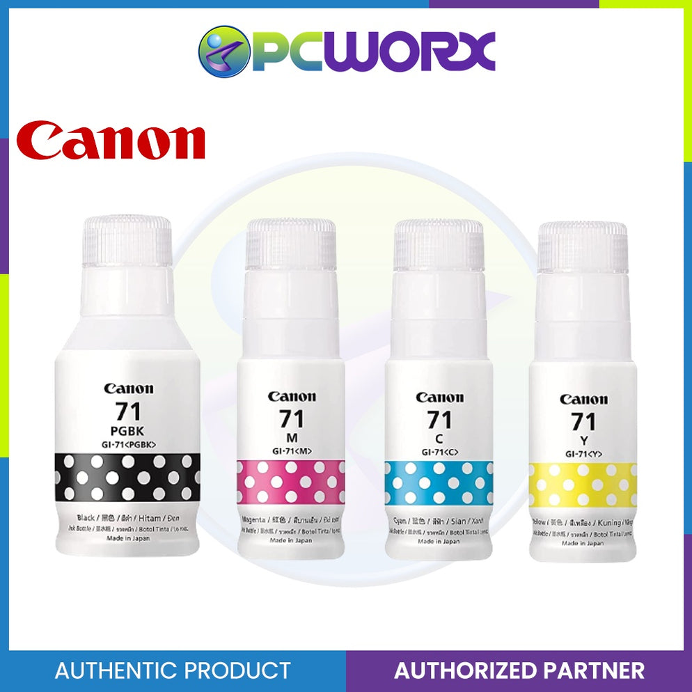 Canon GI-71 Ink Bottle (Black, Cyan, Magenta, Yellow) compatible Canon ...