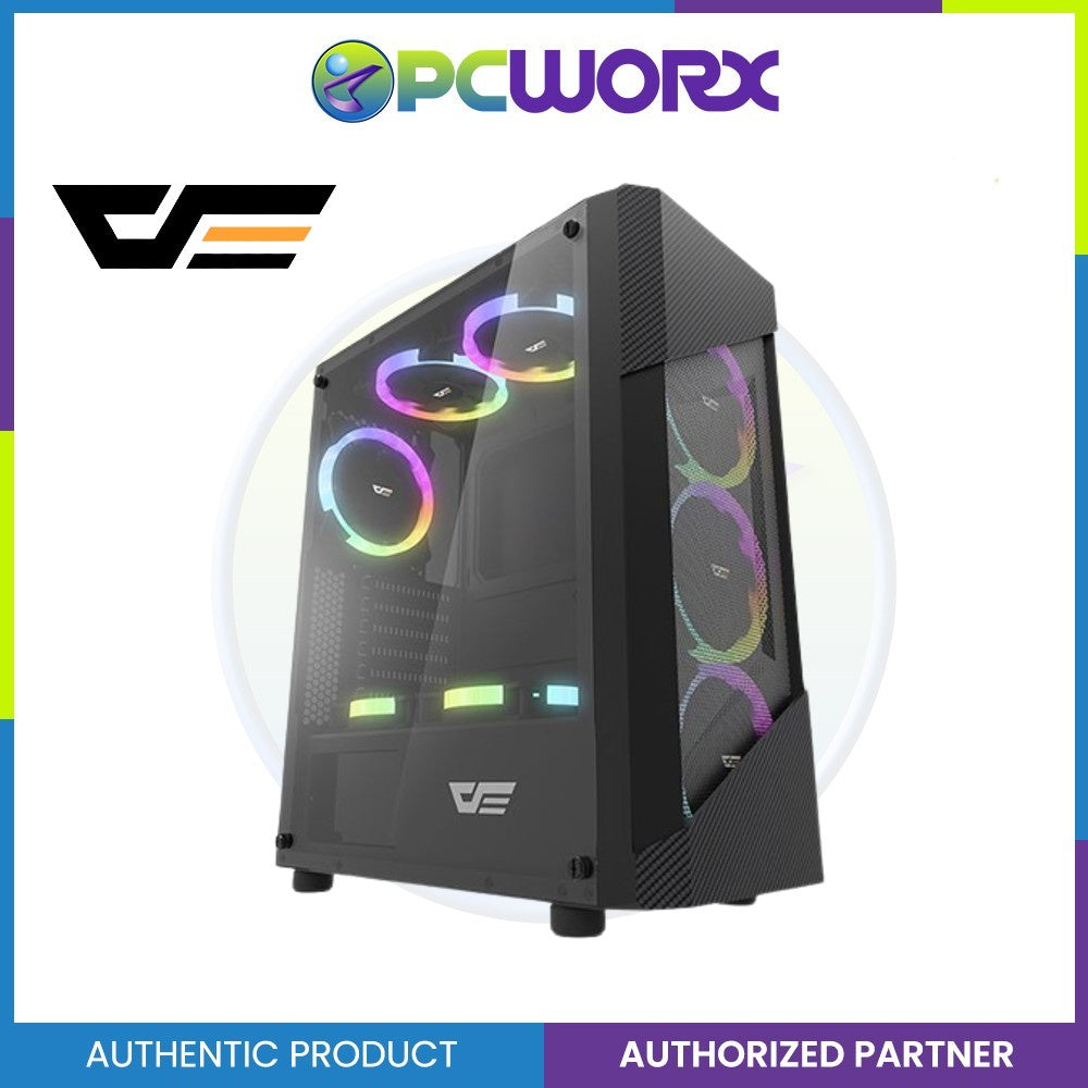 Darkflash POLLUX Black Mid-tower ATX included 2pcs DR14 14CM FANS — PCWORX