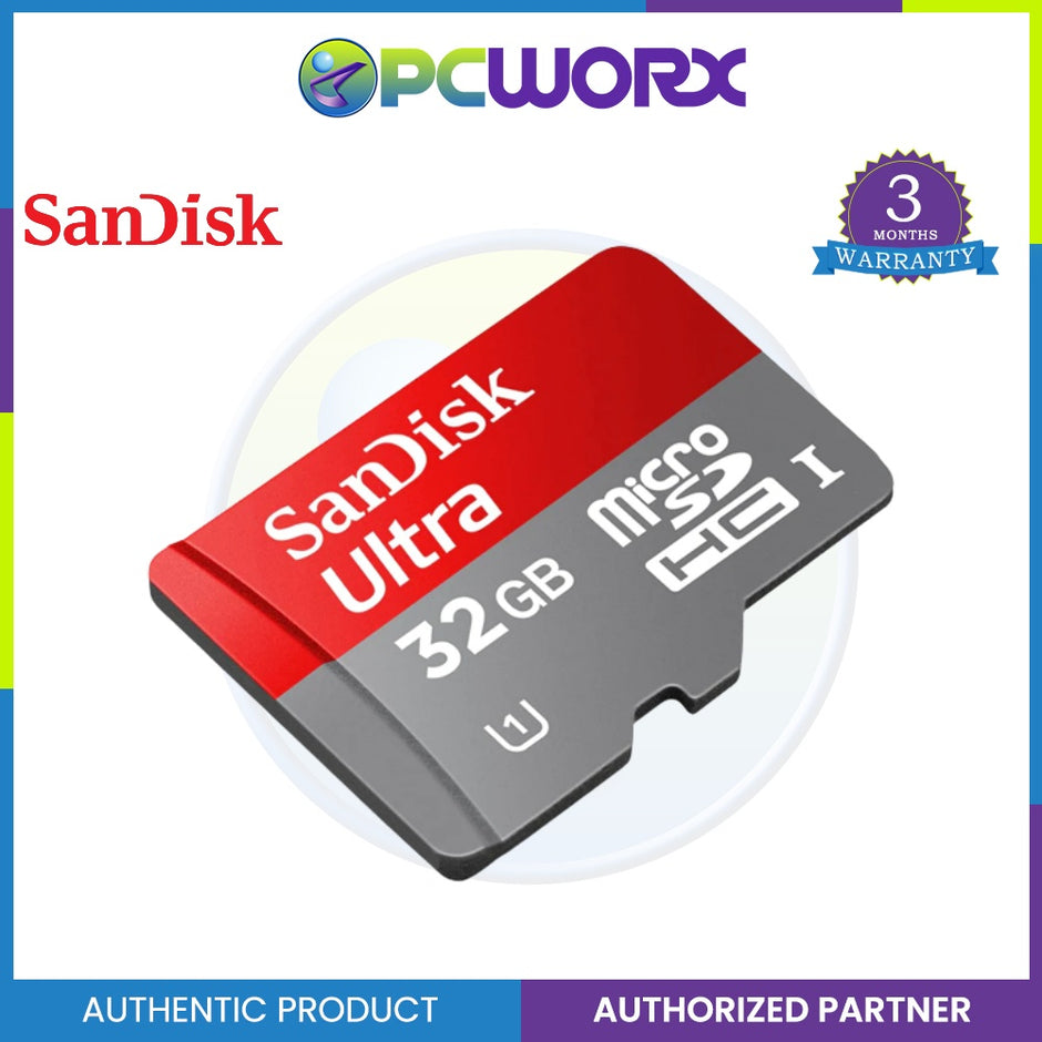 SanDisk 32GB Ultra microSDHC UHS-I Memory Card - 120MB/s, C10, U1, Ful – PCWORX